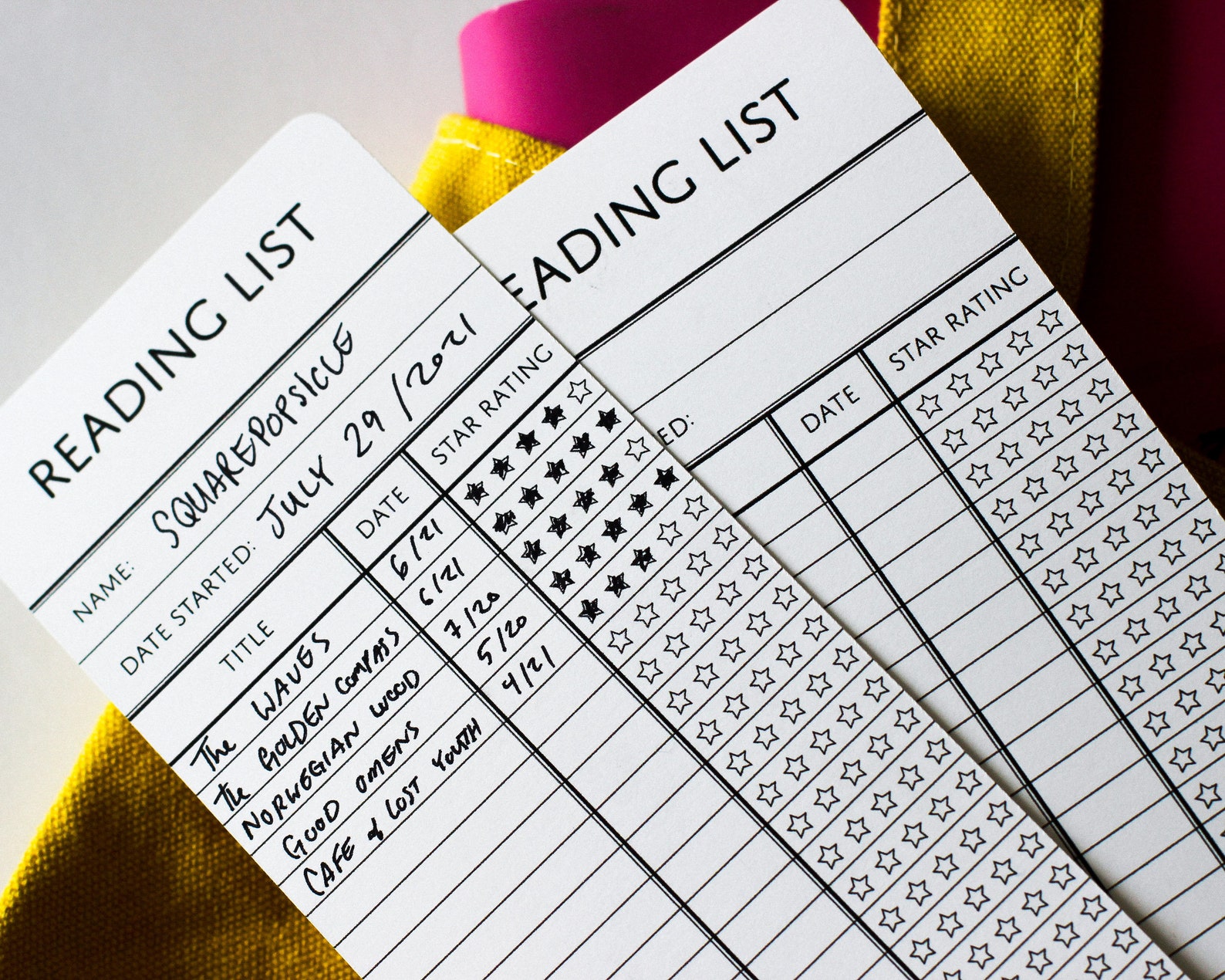 Reading List Bookmark Library Card Bookmark Vintage Library Bookmark ...