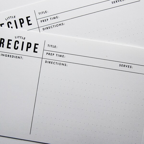 Cute Recipe Cards - Etsy