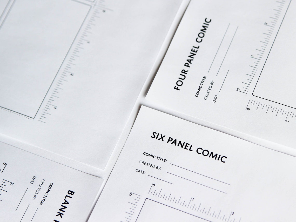 Blank Comic Storyboard Template 4 Panel Comic Template Six - Etsy Canada