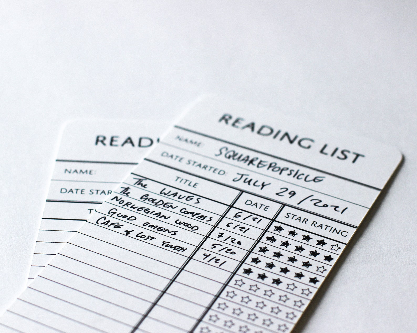 Reading List Bookmark Library Card Bookmark Vintage Library Bookmark ...