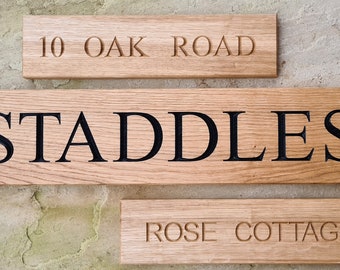 Oak House Sign / Wooden Sign / Bespoke Sign / House Plaque / House Name ...