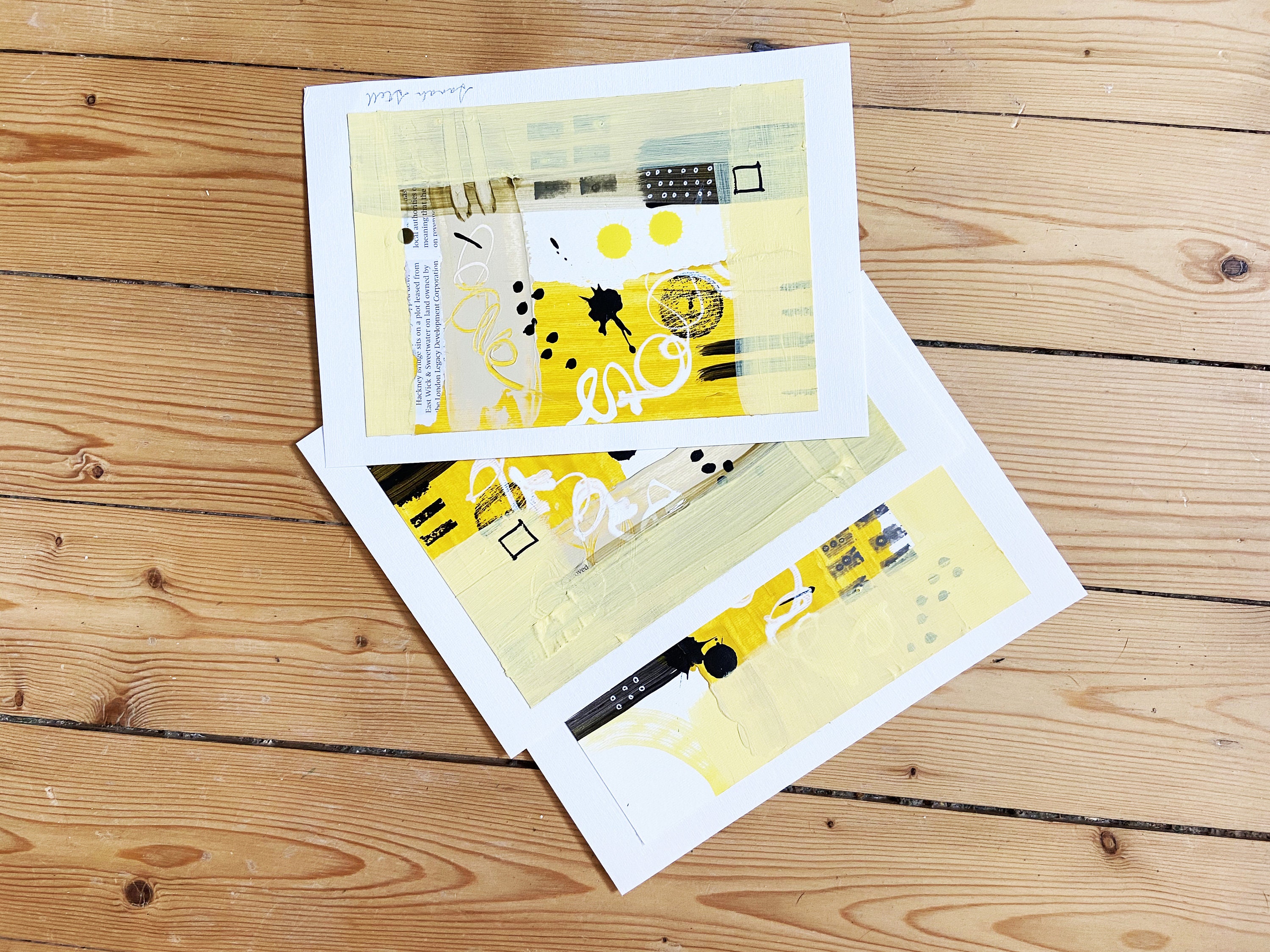 Original Abstract Postcard Paintings, A5 Handmade Paintings, Miniature ...