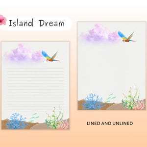 Tropical Journaling Stationery, 20 Printable Pages, Letter Writing ...