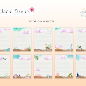 Tropical Journaling Stationery, 20 Printable Pages, Letter Writing ...