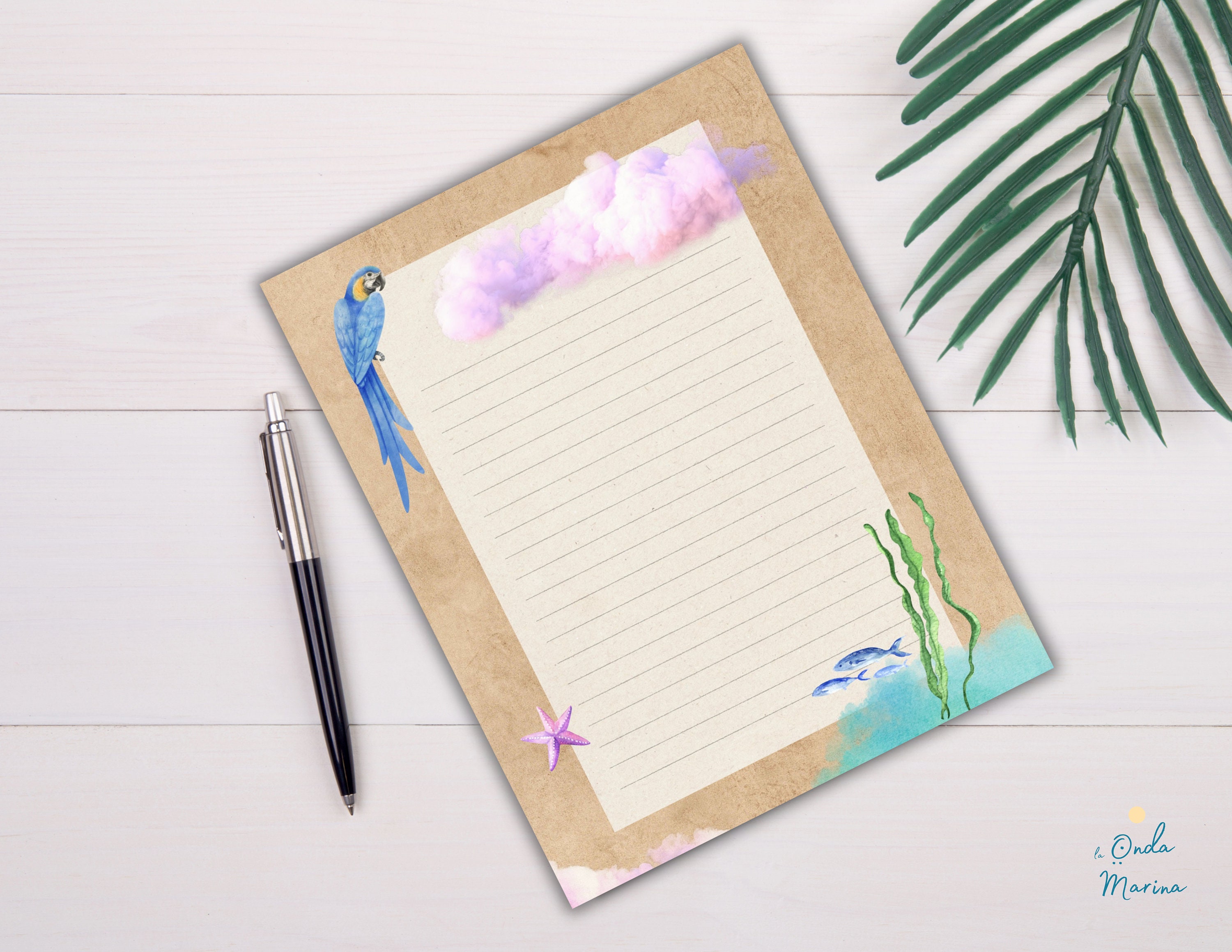 Tropical Journaling Stationery, 20 Printable Pages, Letter Writing ...