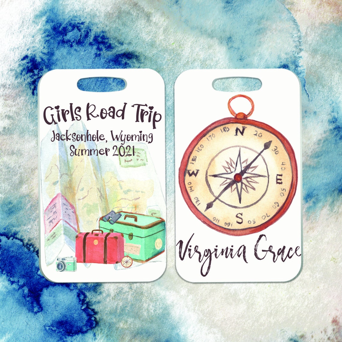 Girls Road Trip Luggage Tag | Etsy