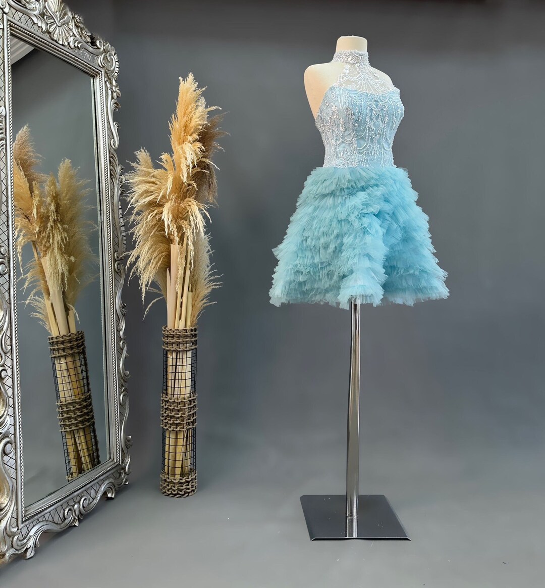 Blue Sparkling Night Dress Models Blue Color Evening Dress, Night Dress ...