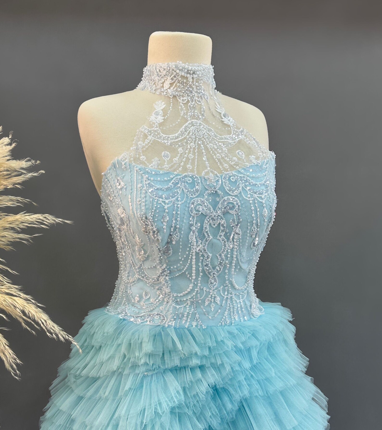 Blue Sparkling Night Dress Models Blue Color Evening Dress, Night Dress ...