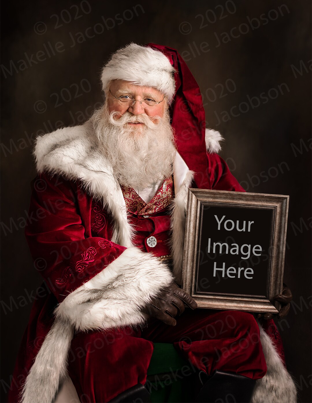 Santa Holding Picture Frame Digital Backdrop Photography - Etsy