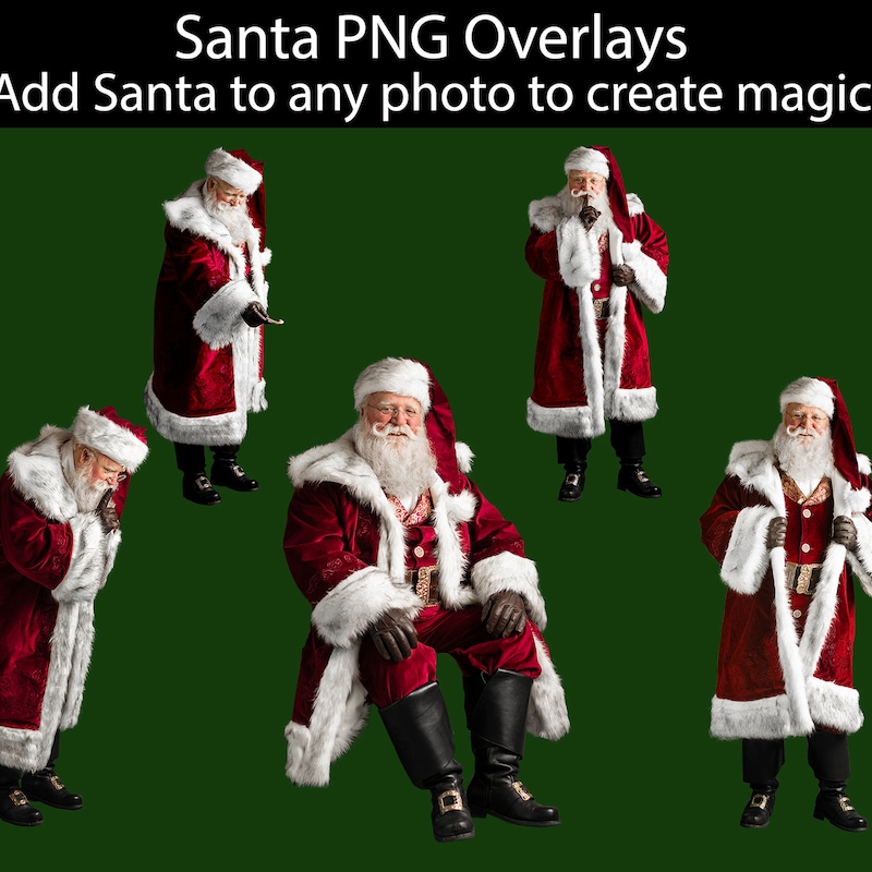 Santa Overlays - Etsy