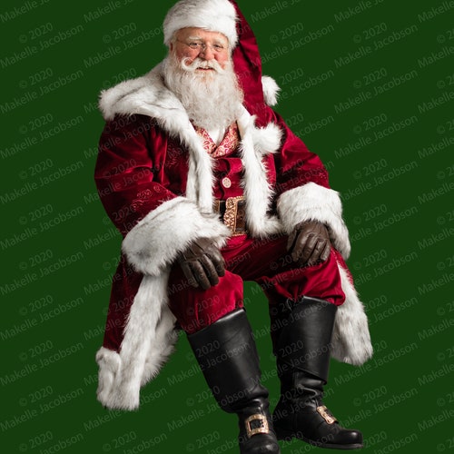 Santa Sitting Digital PNG Overlay - Etsy