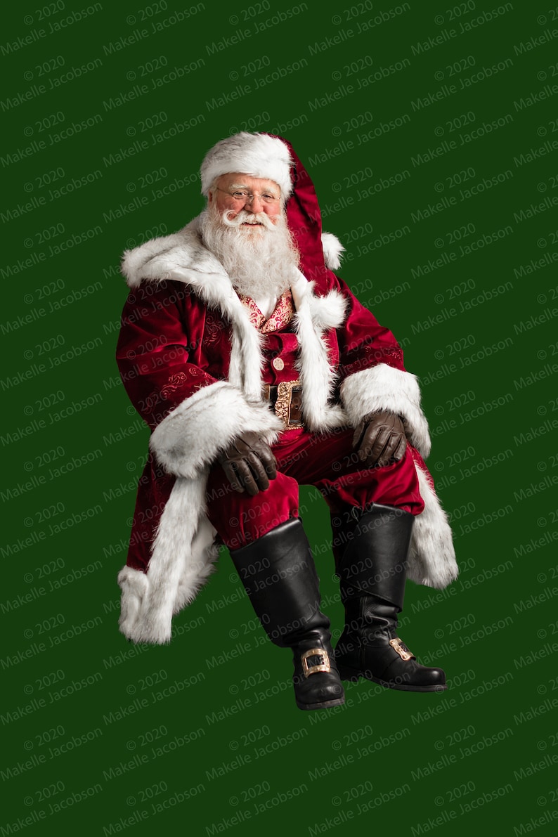 Santa Sitting Digital PNG Overlay - Etsy