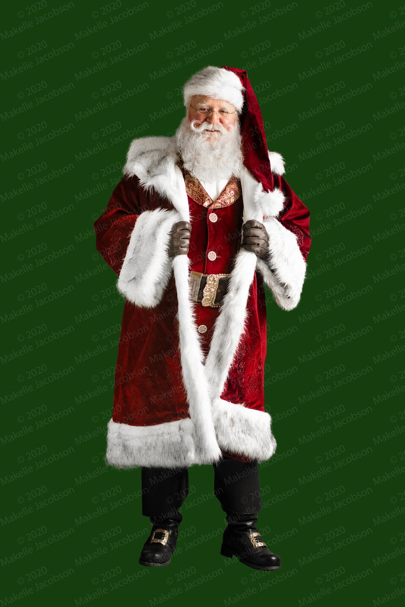 Santa Standing Smiling Digital PNG Overlay - Etsy