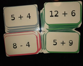 Addition and Subtraction Flash Cards - Etsy