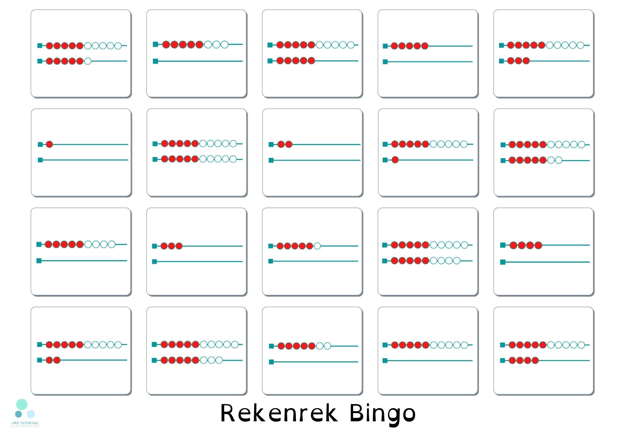 Rekenrek Bingo, Flashcards and Prompting Cards - Etsy