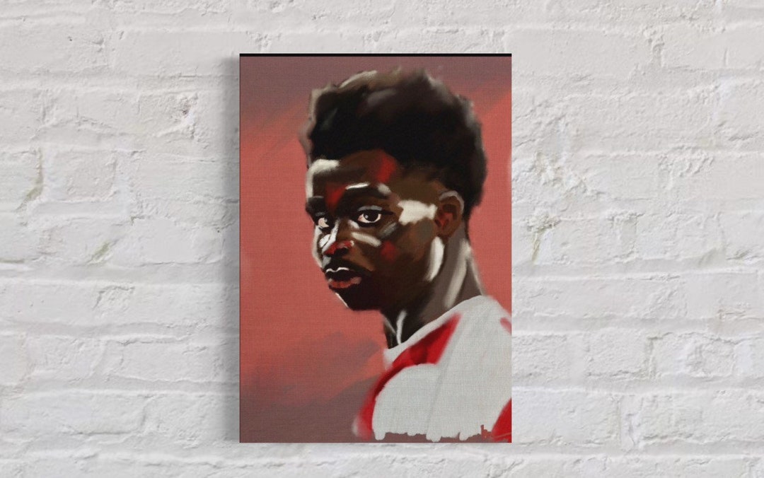 Bukayo Saka Portrait Painting Gift for Arsenal Fan A4 A3 - Etsy