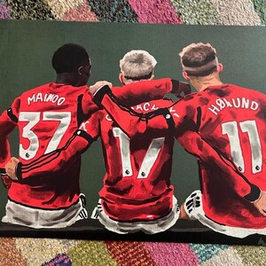 Kobbie Mainoo, Alejandro Garnacho & Rasmus Hojlund Portrait Art Print ...