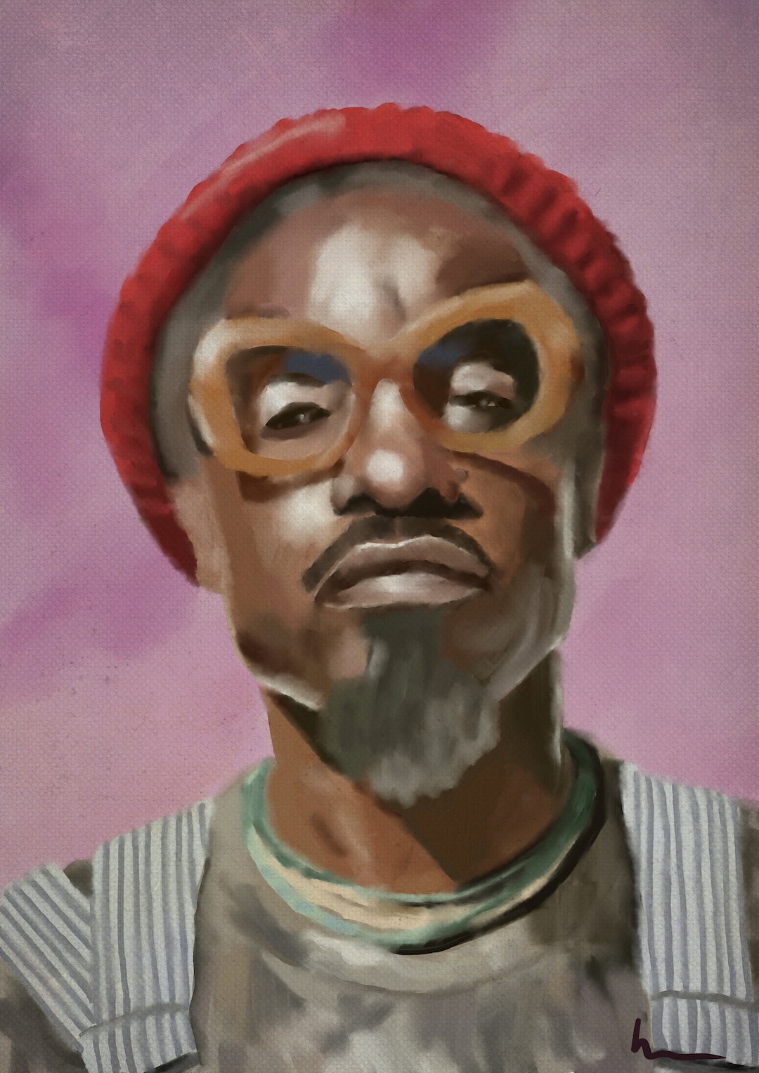 Andre 3000 Portrait Painting Print, A3 Picture of Musician André ...