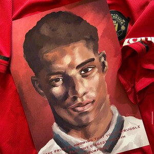 Marcus Rashford Painting Print A4, Rashy Portrait Print, Gift for ...