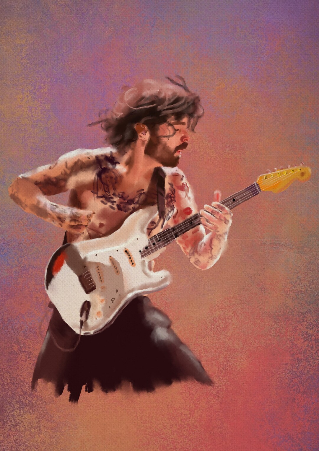 Simon Neil A3 Portrait Painting Print - Biffy Clyro Frontman Art, Biffy ...