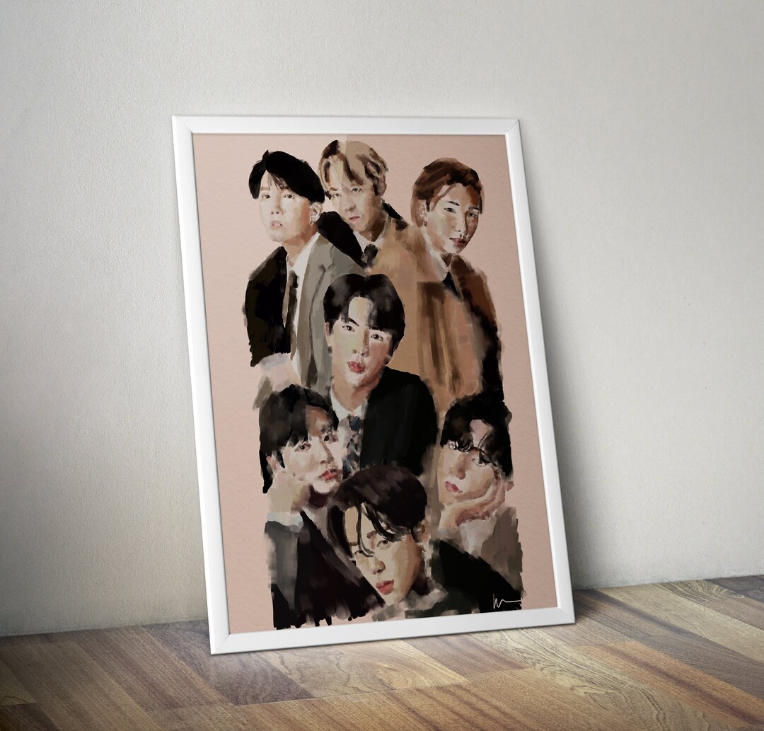 BTS Portrait Poster K-pop Artwork Music Illustration Art A3 - Etsy
