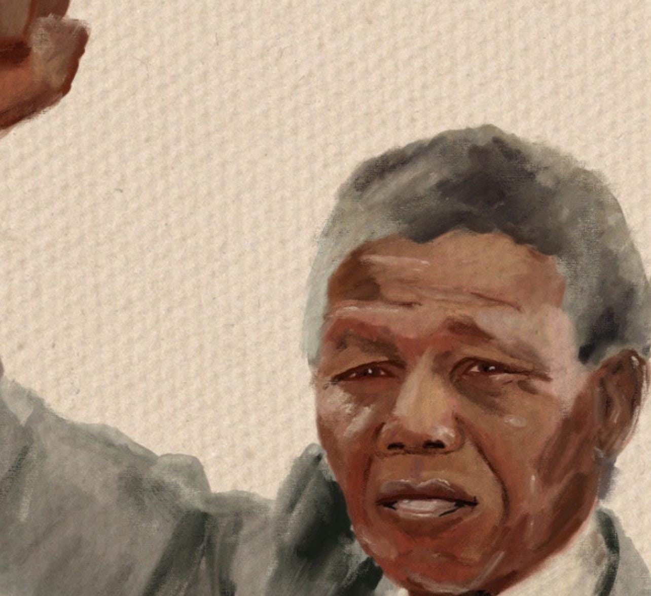 Nelson Mandela Portrait Painting Art Print (A4) - Etsy