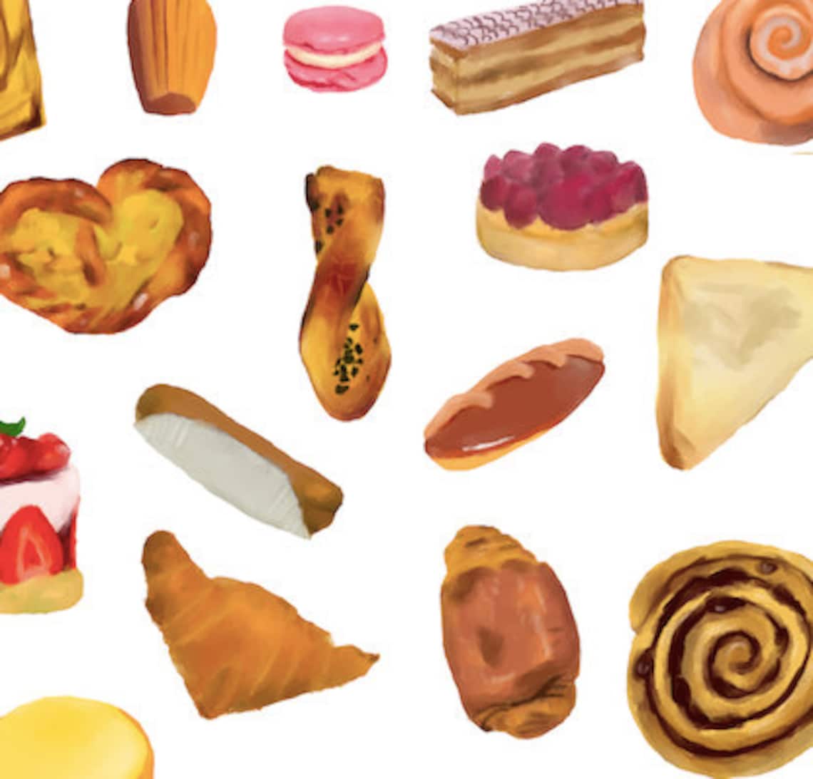 Pastries Art Print Cake Illustration Print Food Art Print - Etsy