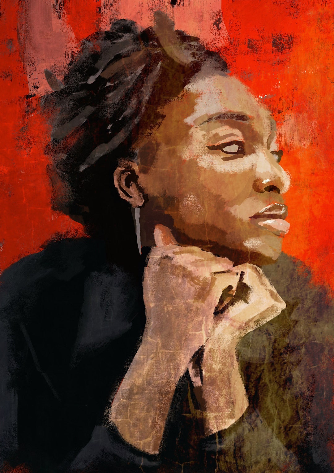 Little Simz Painting Art Print A3 - Iconic Rapper Portrait, Unique ...
