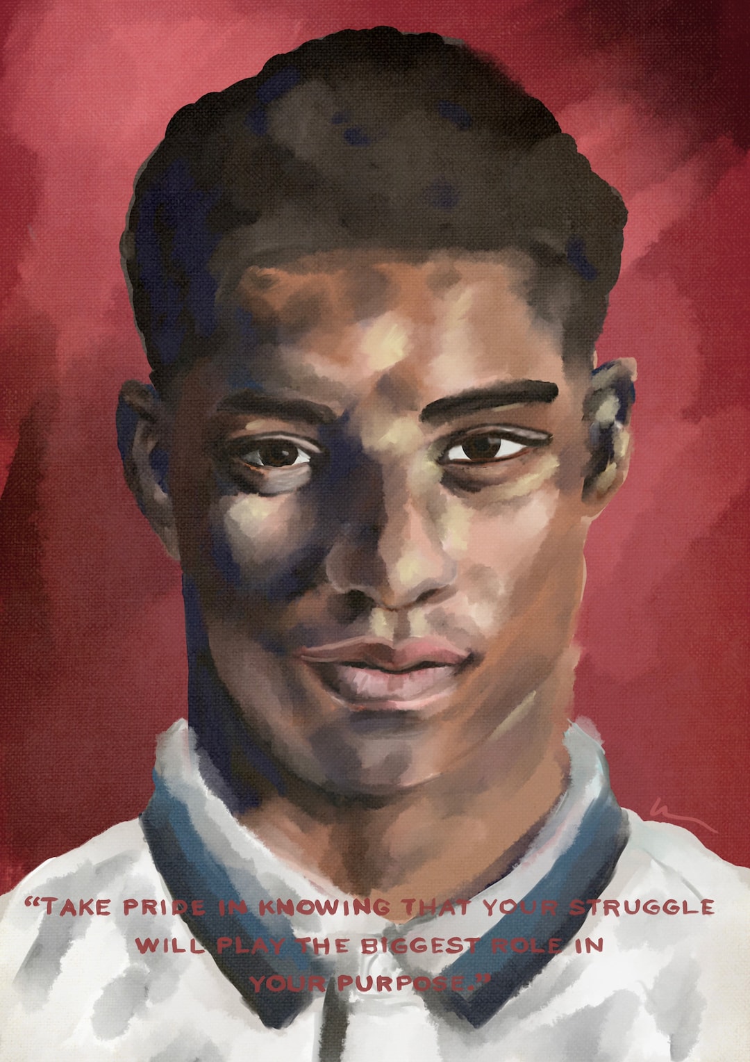 Marcus Rashford Painting Print A4, Rashy Portrait Print, Gift for ...