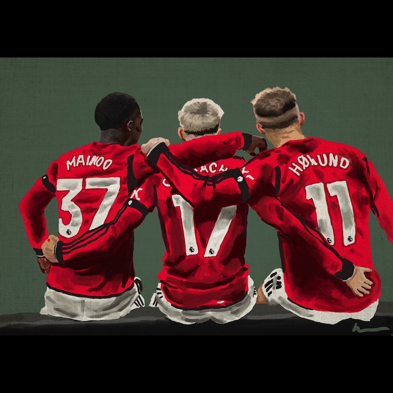 Sofortiges herunterladbares Porträt von Kobbie Mainoo, Alejdro Garnacho ...