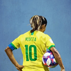 Marta Portrait Painting: Brazilian Football Art Print (A4) - Etsy
