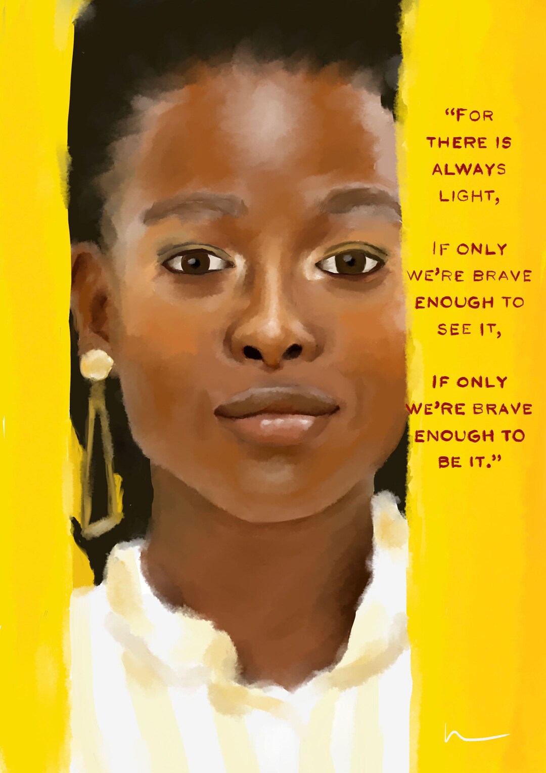 Amanda Gorman Painting Print A4, Gift for Poetry Lover, Amanda Gorman ...