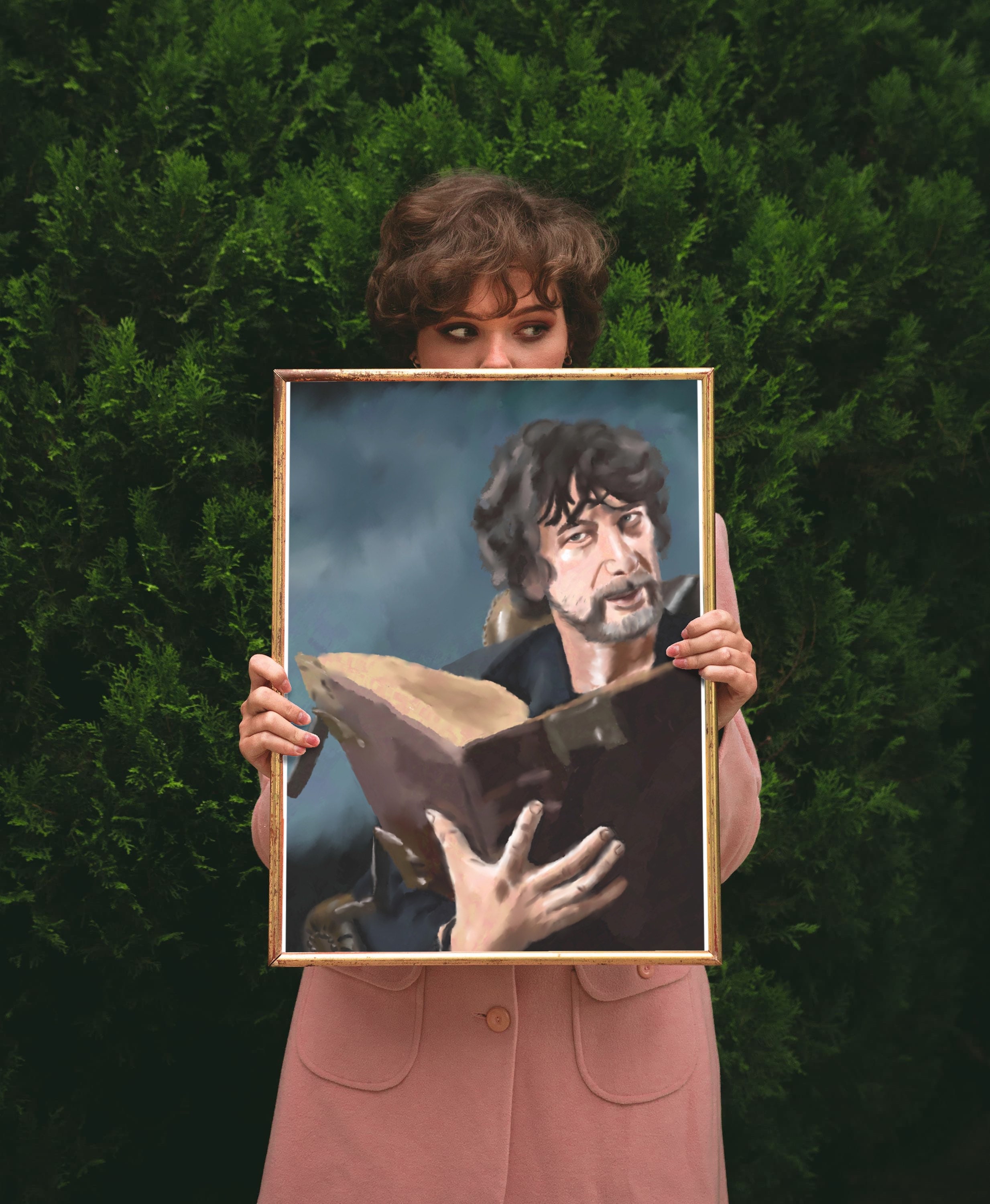 Neil Gaiman Portrait Painting Print, A3 Picture of Neil Gaiman ...