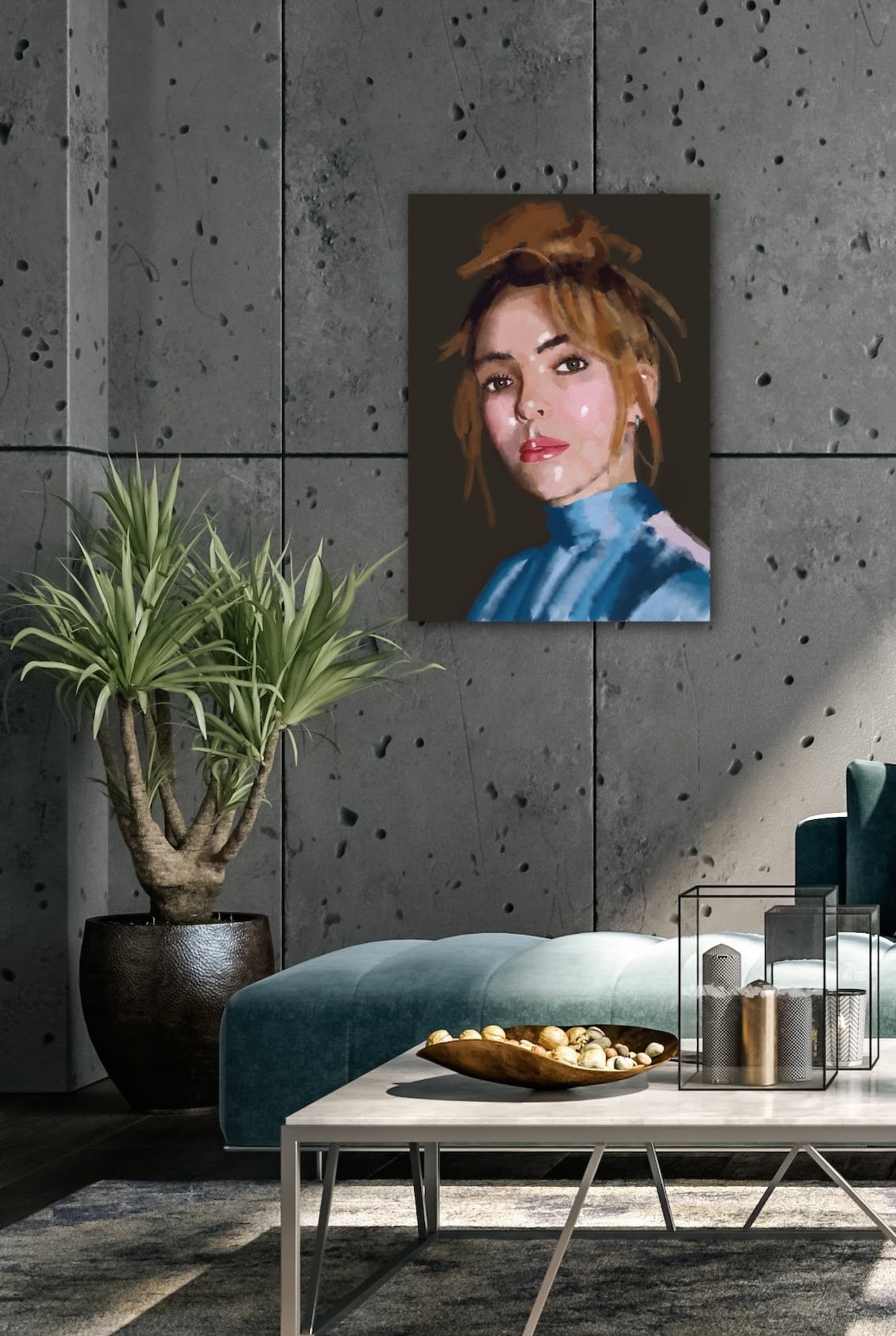 Jodie Comer Portrait Painting A3 Print Villanelle Killing Eve - Etsy UK