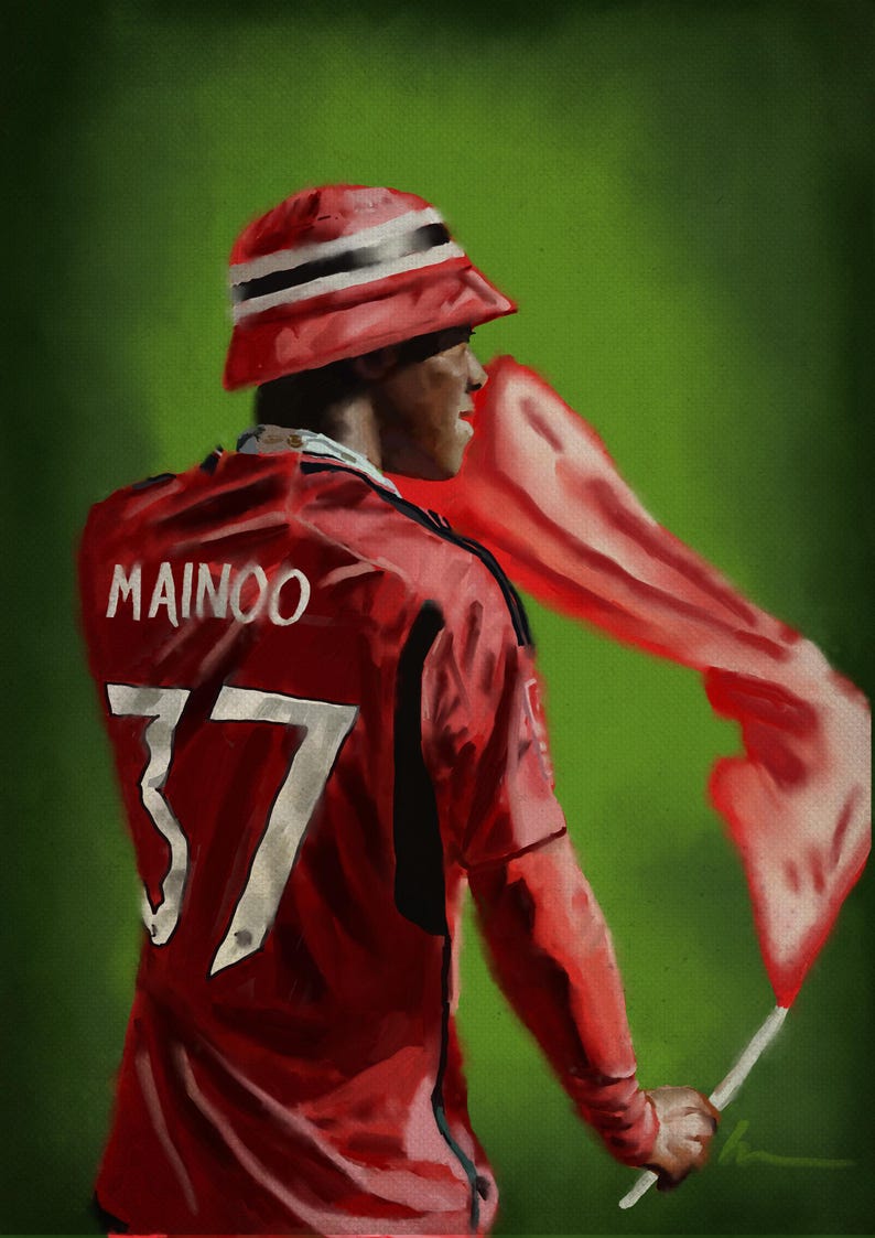 Kobbie Mainoo Portrait Art Print: Manchester United FA Cup Artwork - Etsy