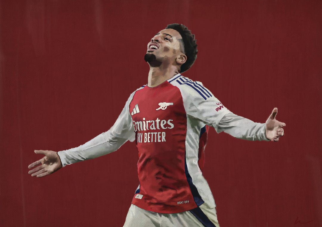 Ethan Nwaneri Portrait Art Print: Arsenal Football Club Poster - Etsy