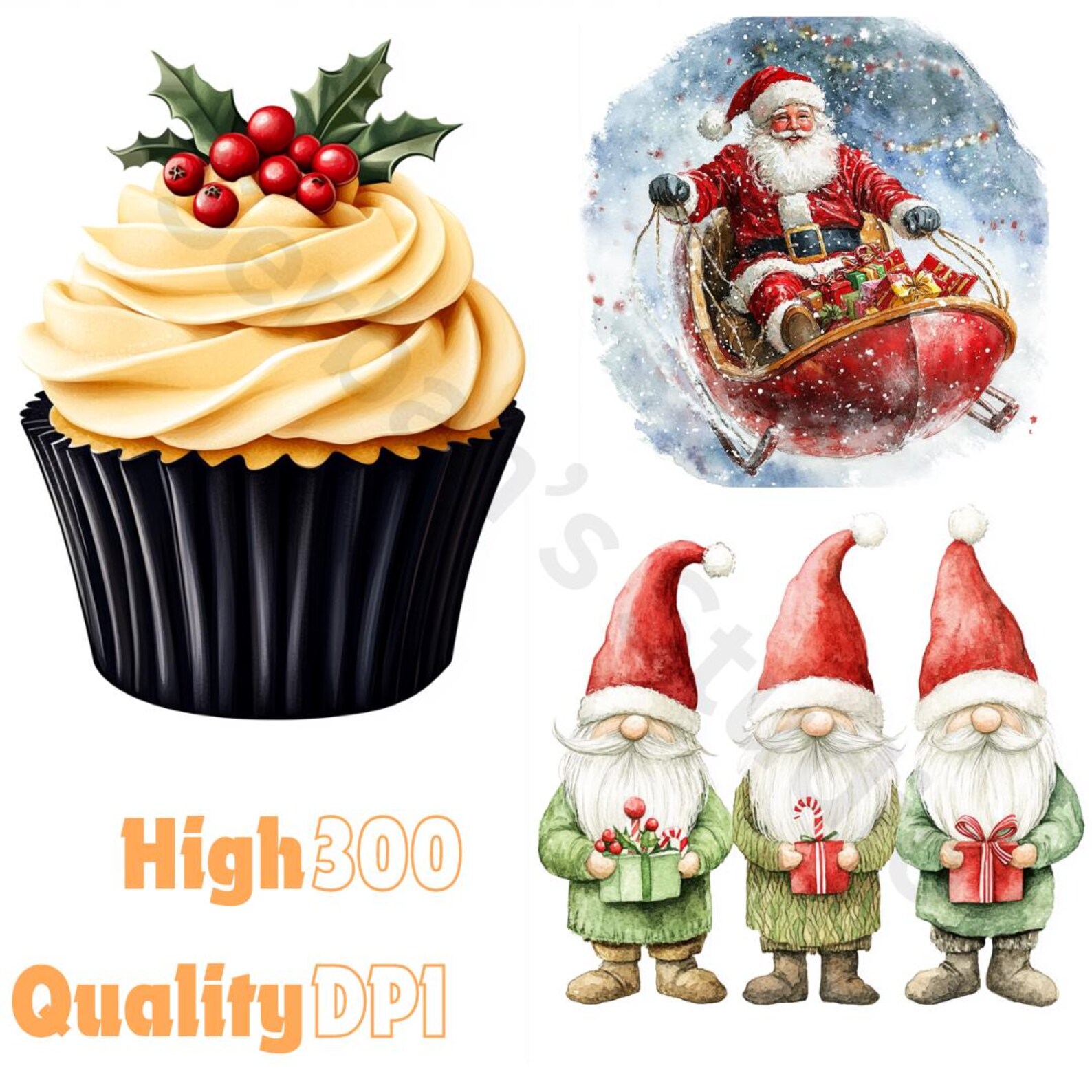25 Cute Christmas Clipart Set Holiday Printables Digital Christmas Clip ...