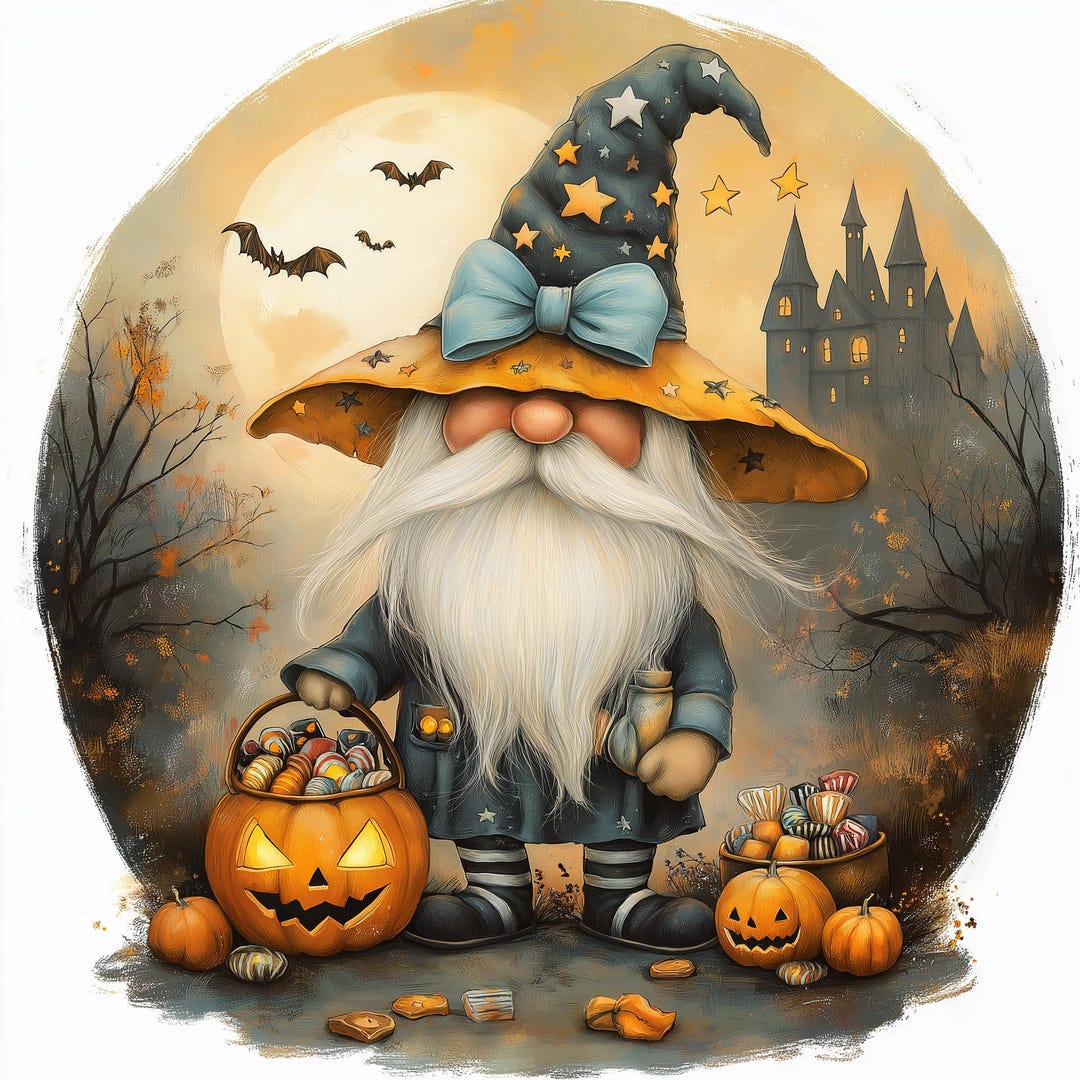 15 Autumn Clipart PNG Set Fall Gnome With Pumpkins and Sunflowers ...