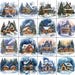 15 Christmas House Clipart Set – Snowy Holiday Homes With Lights ...