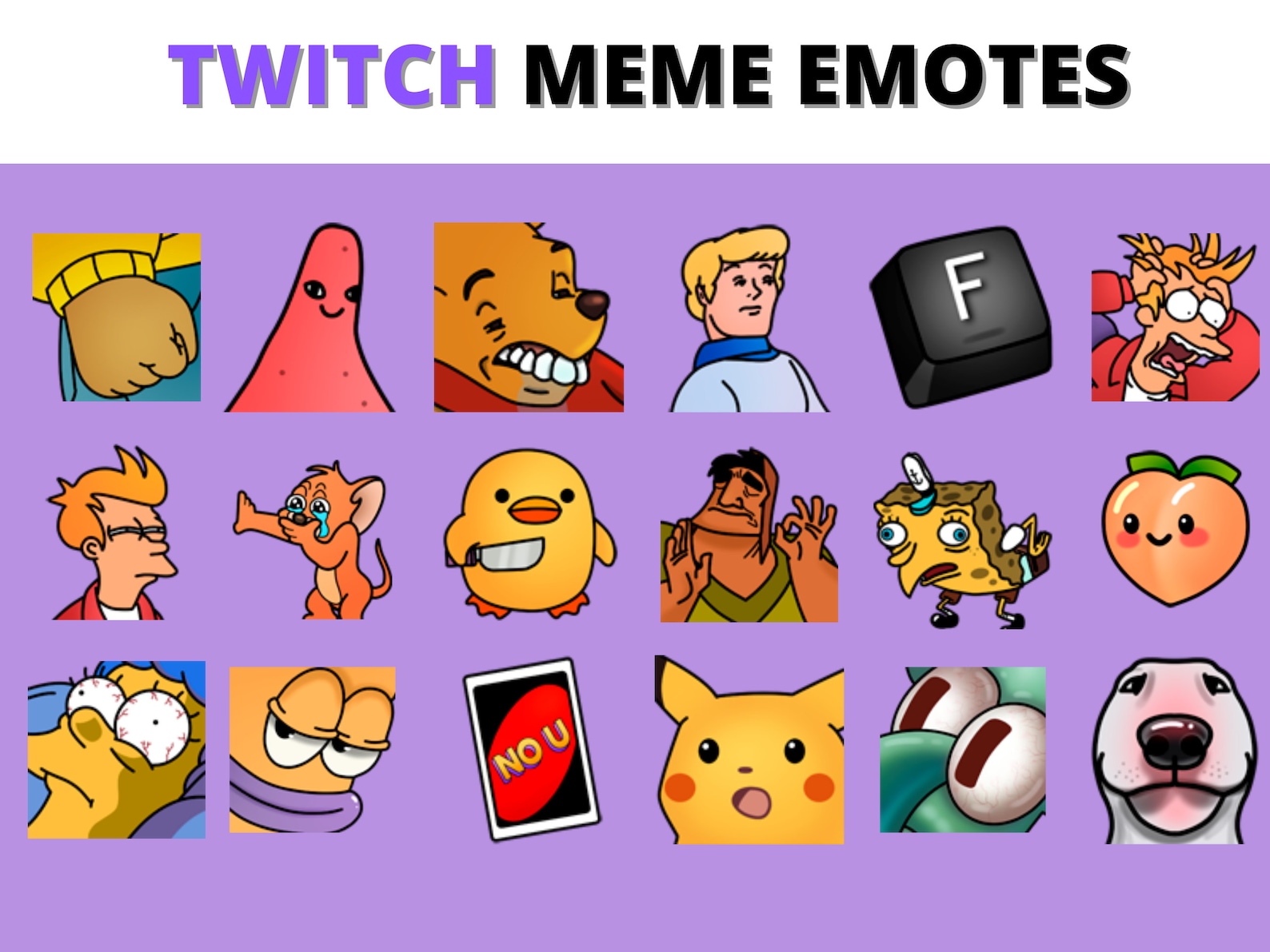 100 Emotes de mèmes Twitch - Funny Memes Mega Bundles, Discord Emotes ...