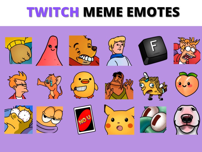 100 Twitch Meme Emotes - Funny Memes Mega Bundles, Discord Emotes Pack ...