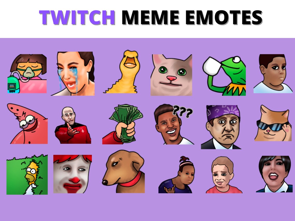 100 Twitch Meme Emotes Funny Memes Mega Bundles Discord - Etsy