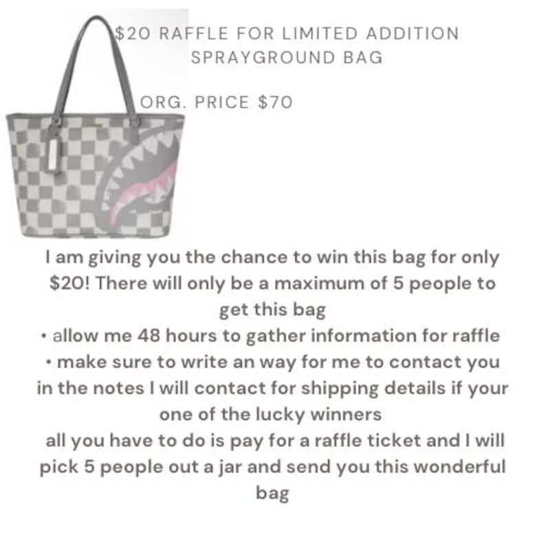 Sprayground Raffle Ticket - Etsy
