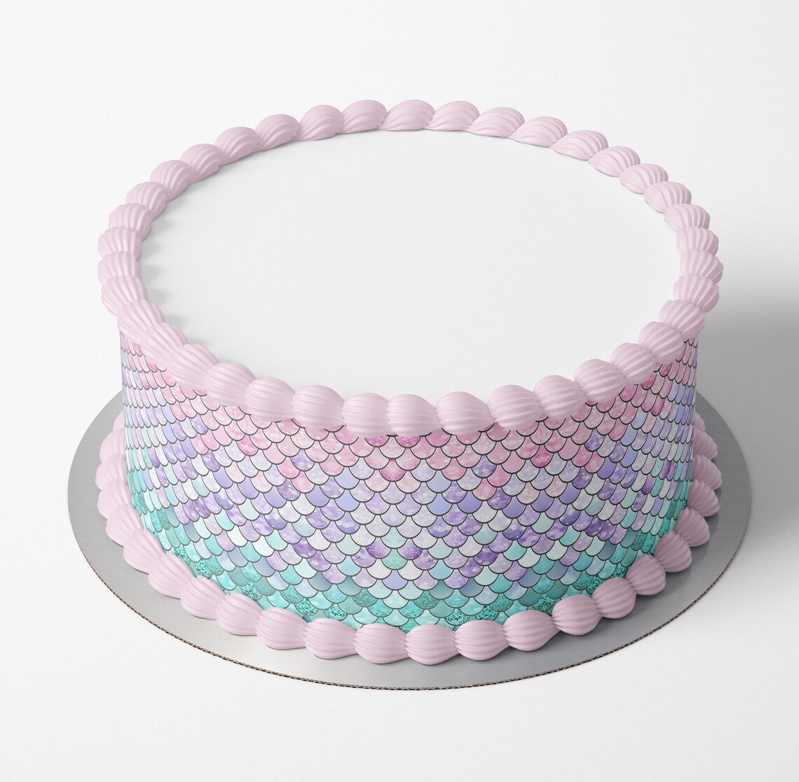 A4 Pastel Mermaid Scales Cake Border Wrap - Etsy