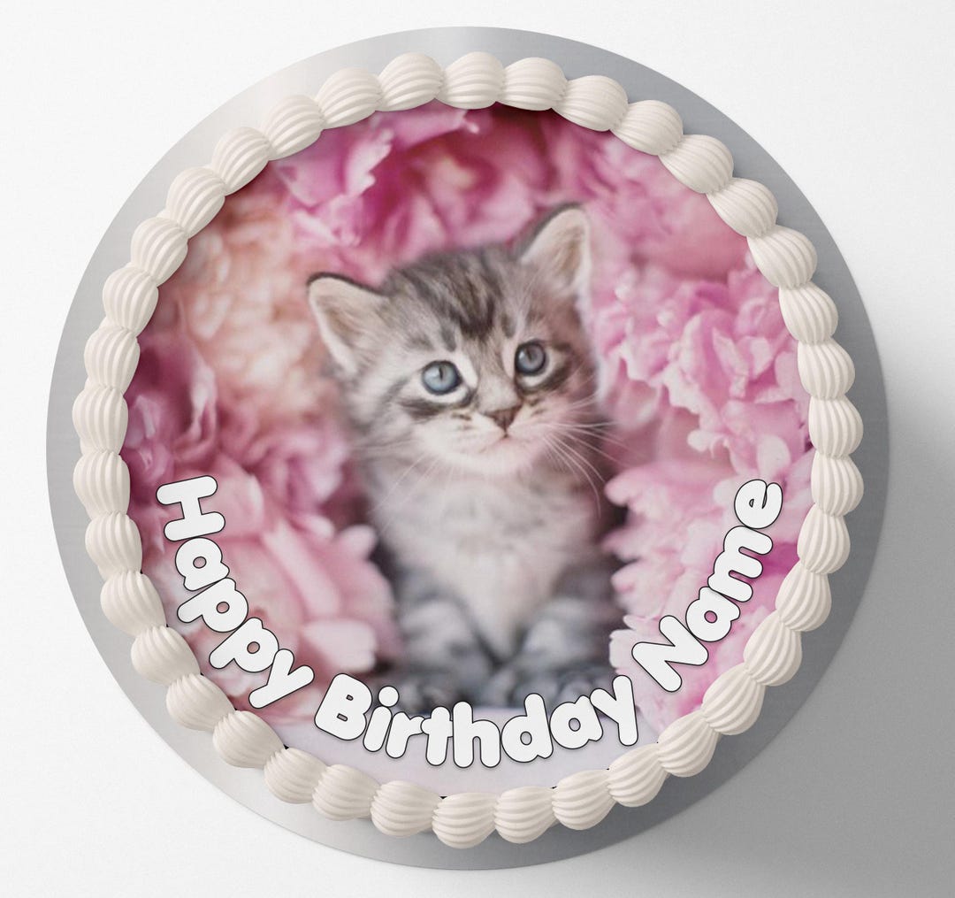 Cute Kitten Wafer/icing Cake Topper - Etsy Australia