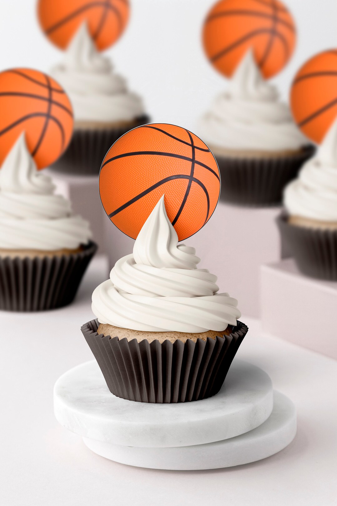 Basketball Wafer/icing Cupcake Toppers - Etsy