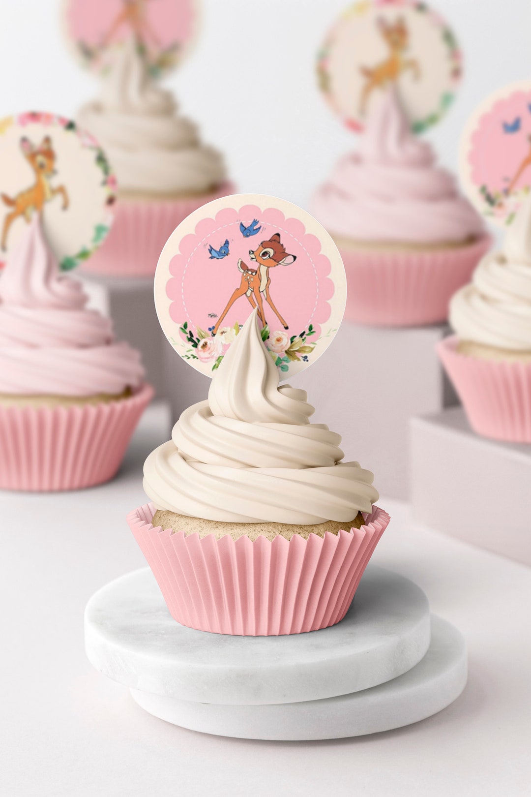 Bambi Wafer/icing Cupcake Toppers - Etsy