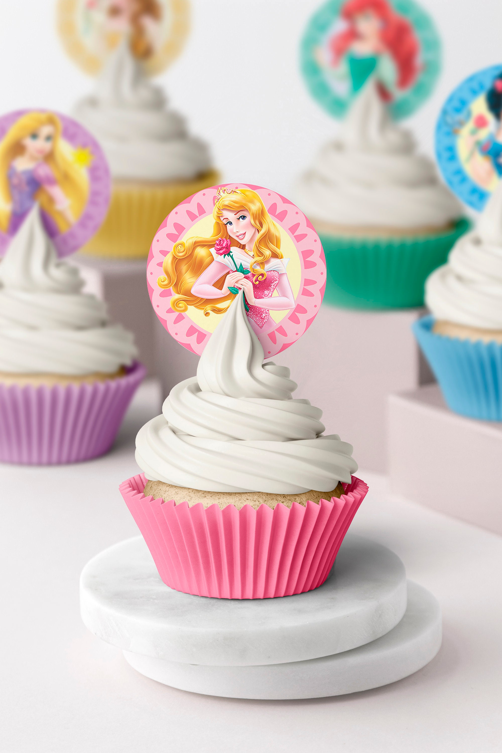 Princesses Wafer/icing Cupcake Toppers - Etsy