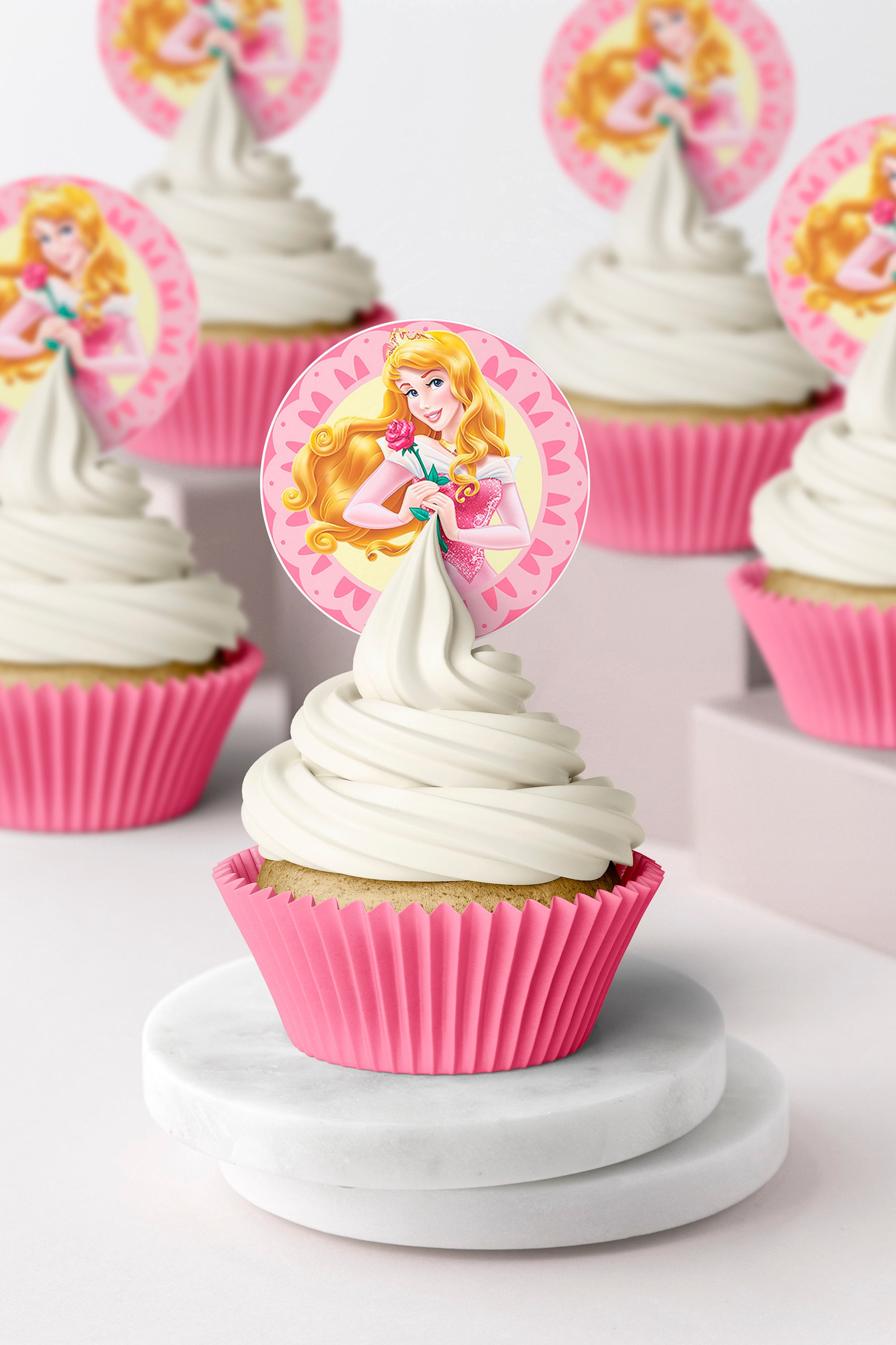 Sleeping Beauty Aurora Wafer/icing Cupcake Toppers X24 - Etsy