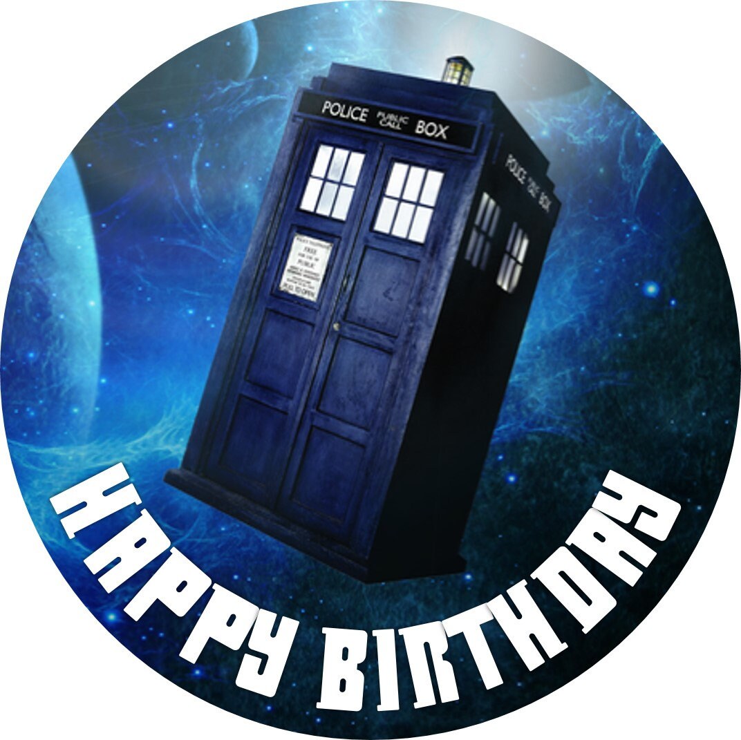 Space Doctor Tardis Wafer / Icing Cake Topper - Etsy